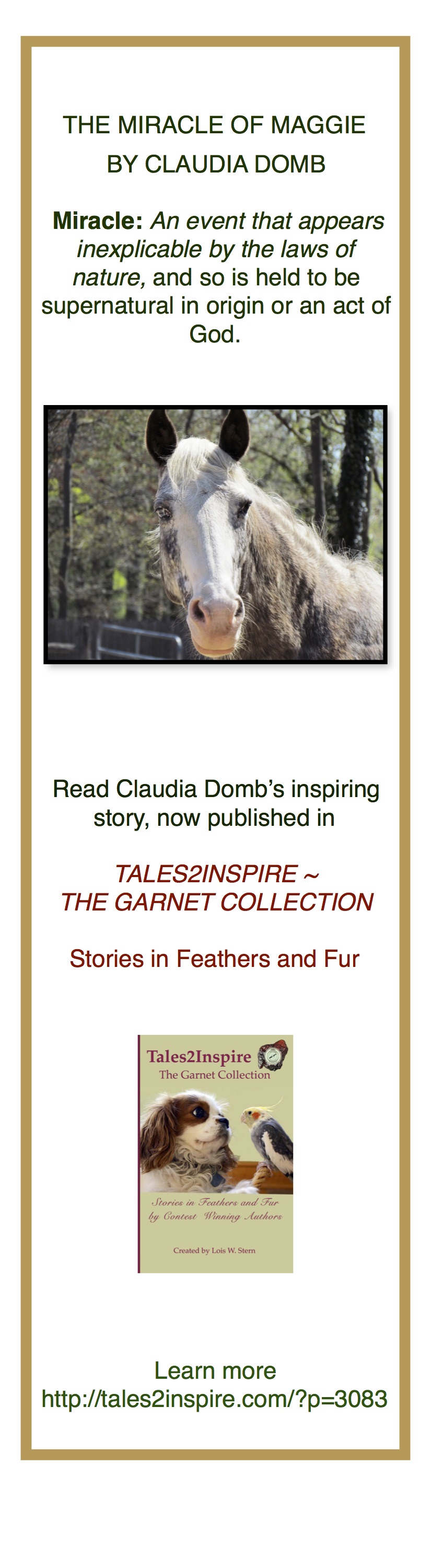 Inspiring stories for Tales2Inspire by Claudia DombTales2Inspire